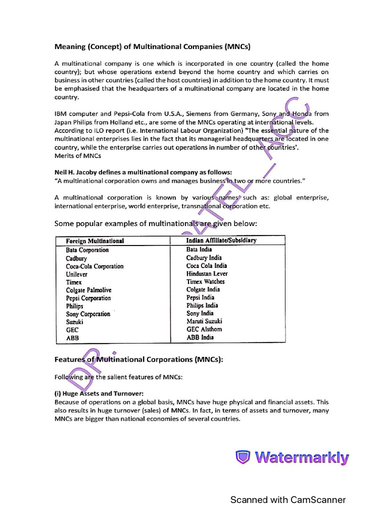 Multi National Companies | PDF