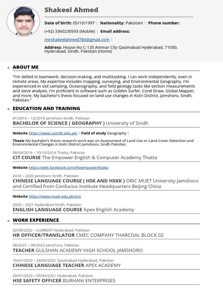 Shakeel Ahmed CV | PDF