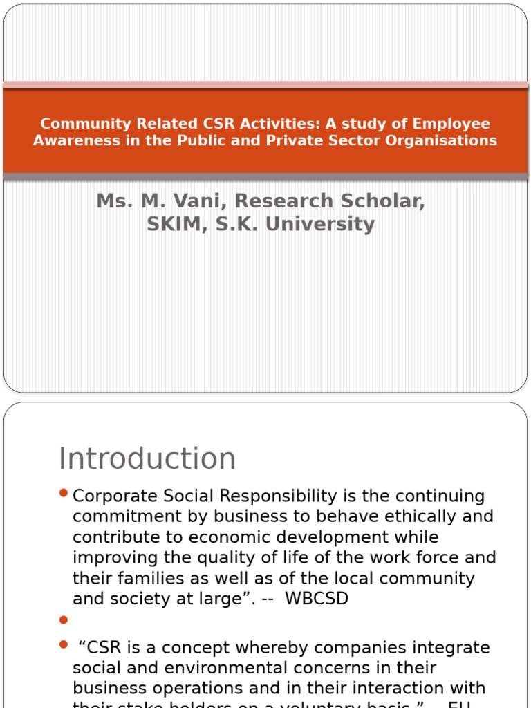 Community Related Activities | PDF | Corporate Social Responsibility ...