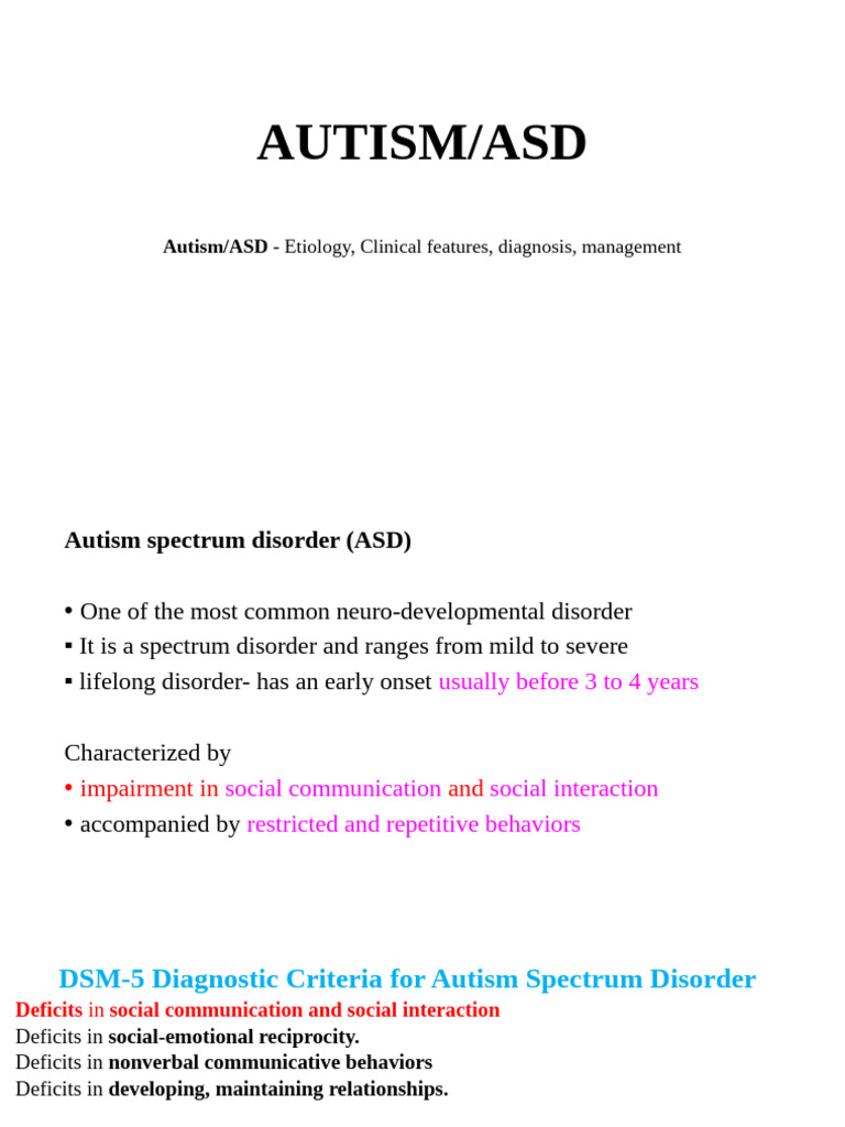 Autistic Spectrum Disorder | PDF | Autism Spectrum | Mental Disorder