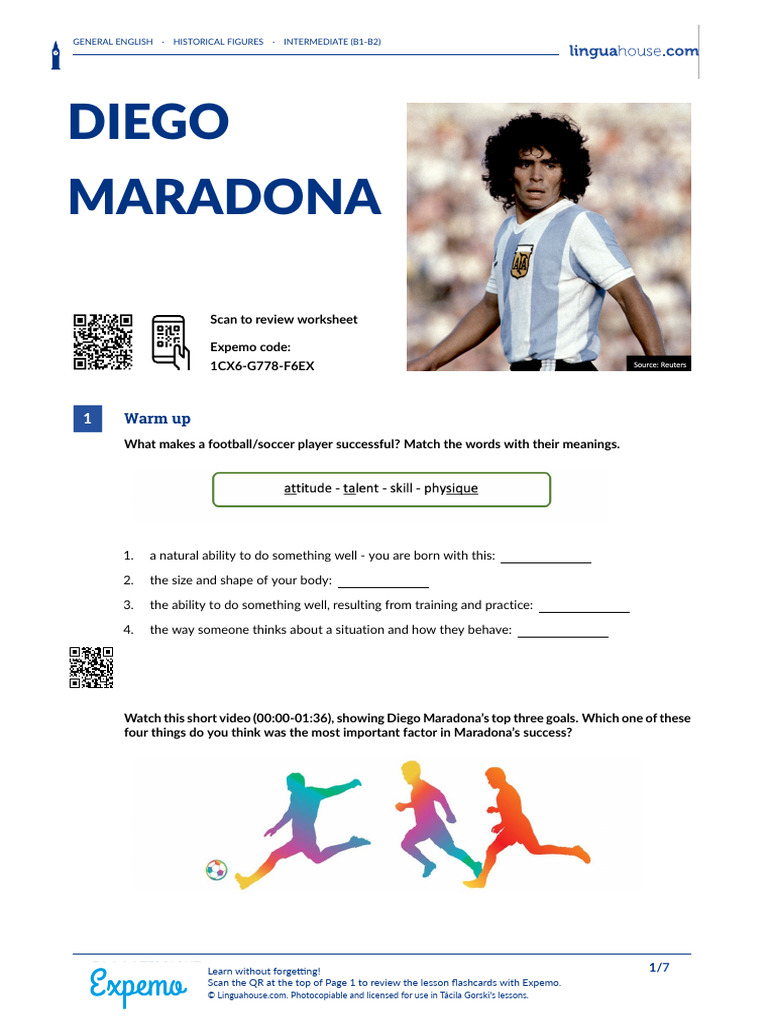 Diego Maradona British English Teacher | PDF | Diego Maradona | Linguistics