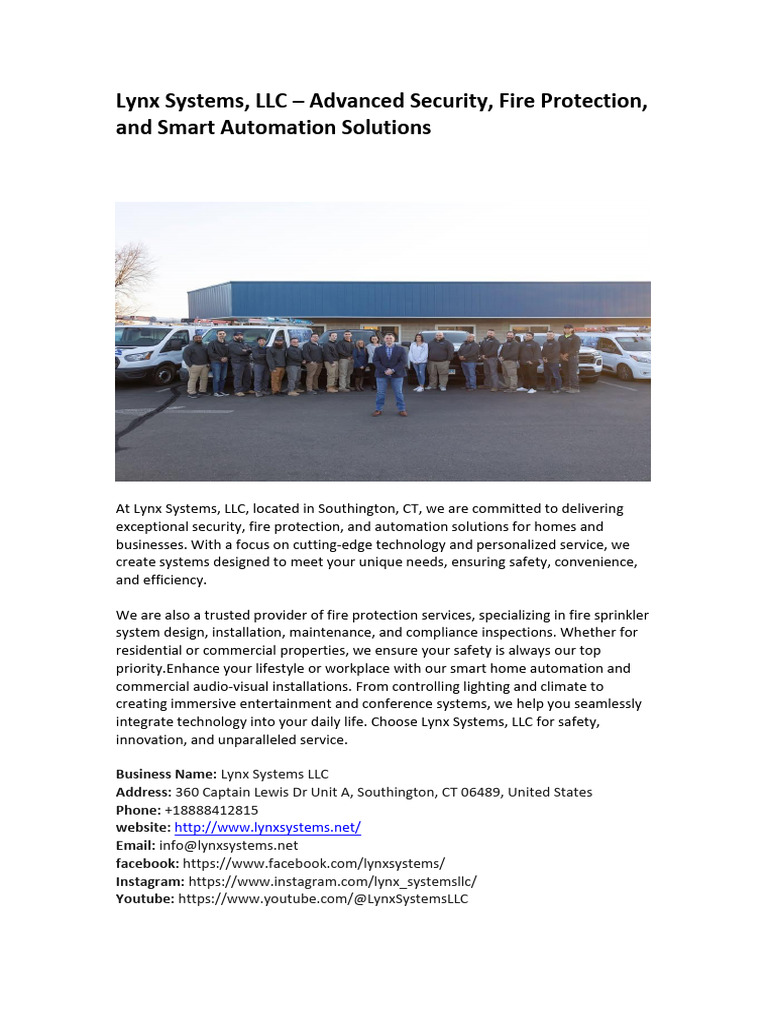 Lynx Systems, LLC - Expert Security, Fire Protection, and Smart ...