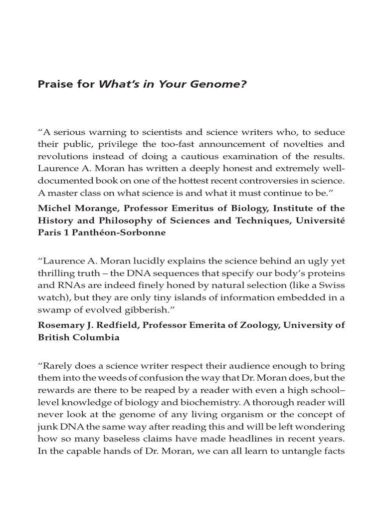 What's_in_Your_Genome_90%_of_Your_Genome_Is_Junk_University_of_Toronto | PDF | Dna | Base Pair