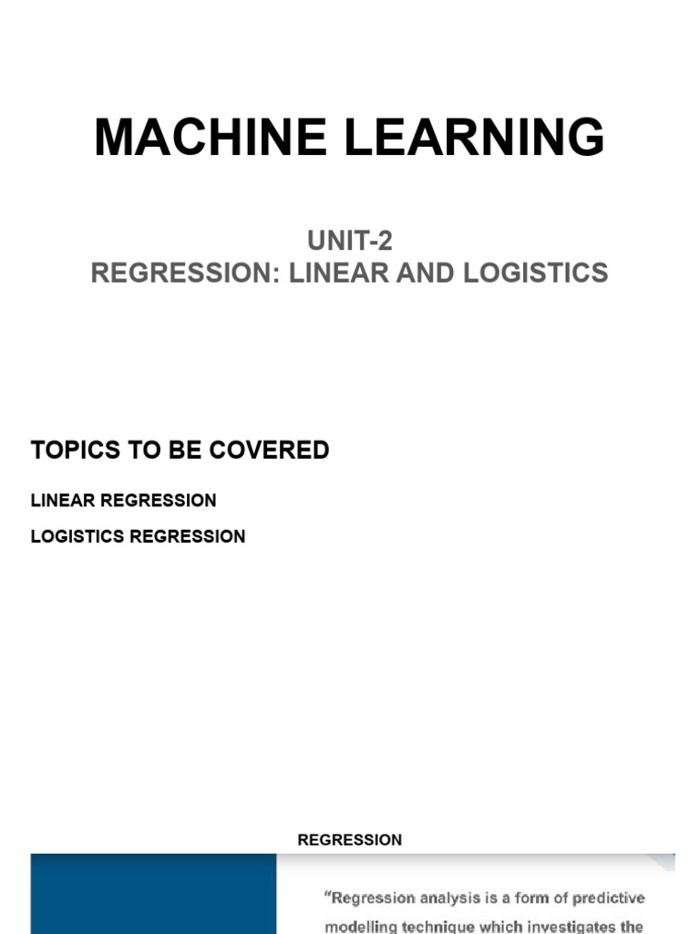 Regression - Linear and Logistics | PDF | Regression Analysis | Logistic Regression