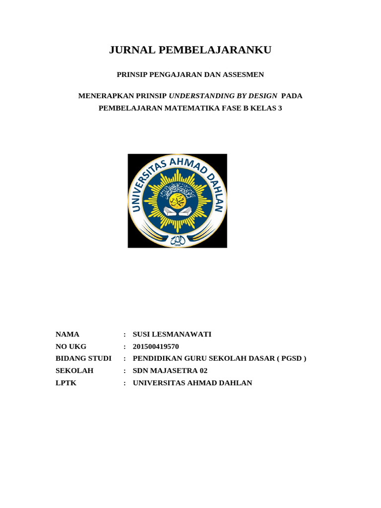 Jurnal - Susi Lesmanawati - 201500419570 - PGSD - Modul 1 | PDF