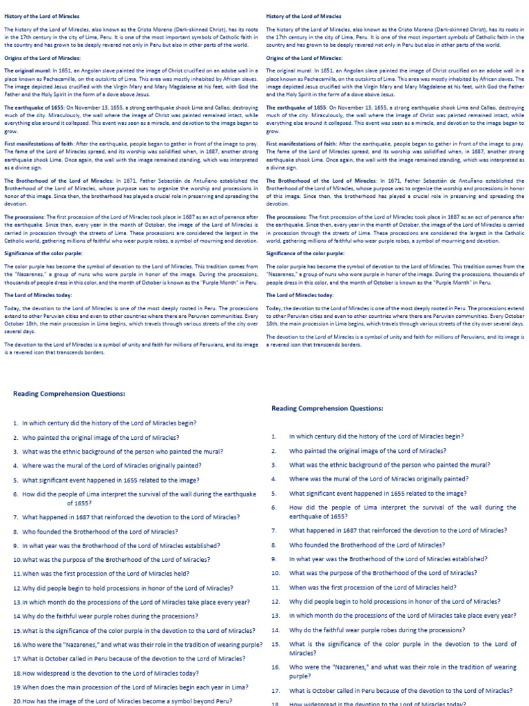 Lord of Miracles: History & Significance | PDF | Jesus | Religious ...