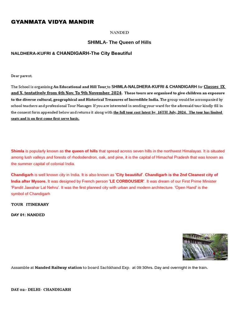 C Form 6 Shimla, Kufri and Chandigarh - 24 (Gyan Mata IX-X) .Doc ...
