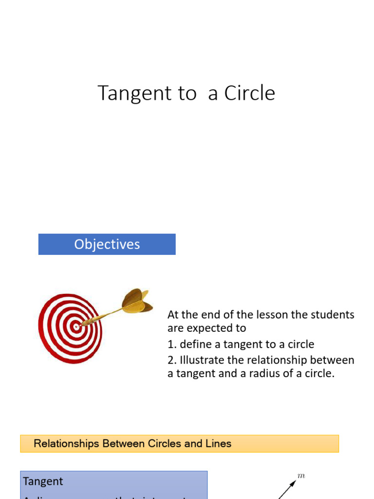 Tangent to a Circle for Students | PDF | Tangent | Circle