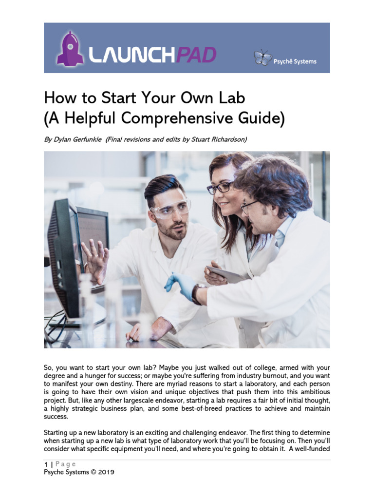 Helpful Guide To Starting Your Own Laboratory FINAL 2019 03 | PDF ...