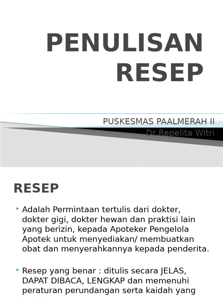 Resep Obat Codein Generik dan Penerapannya | PDF