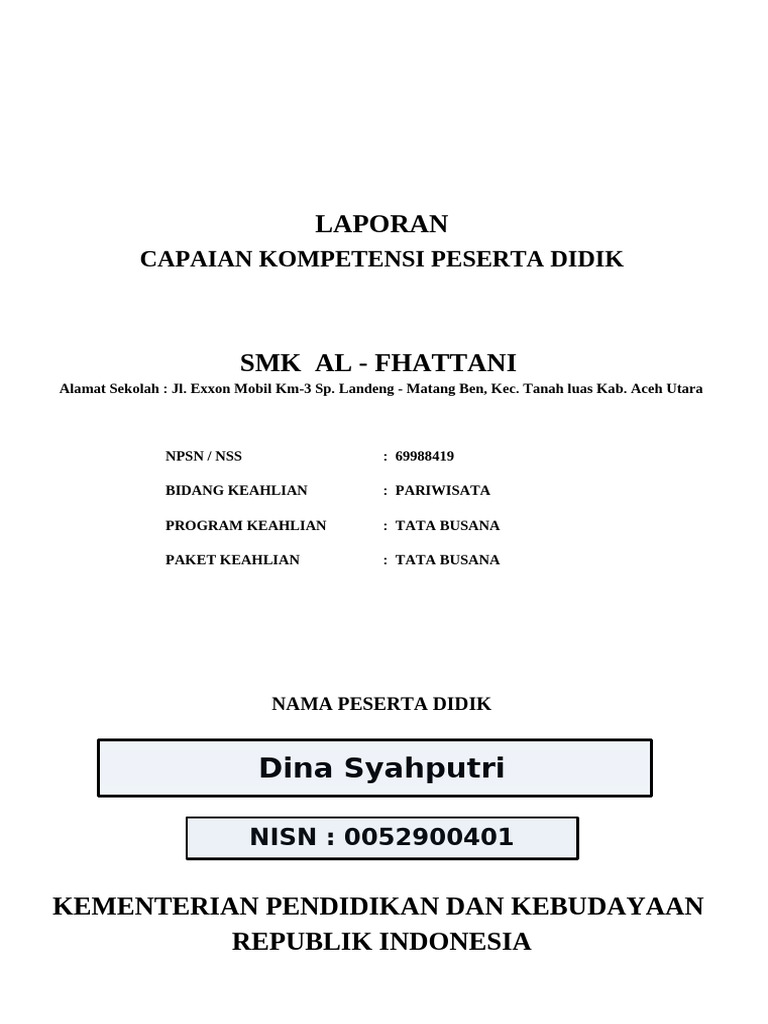 Rapor Xii RPL Putri T.A. 2023-2024 | PDF