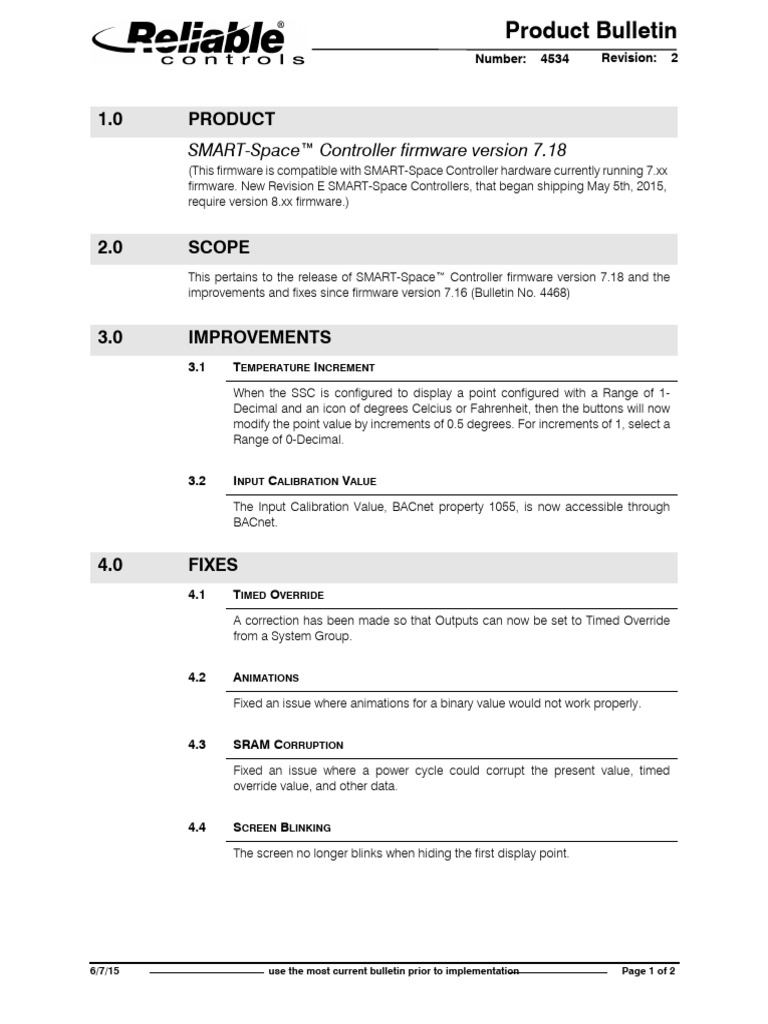 Reliable Bulletin 4534 SSC 7.18 Rev2 en | PDF | System Software ...