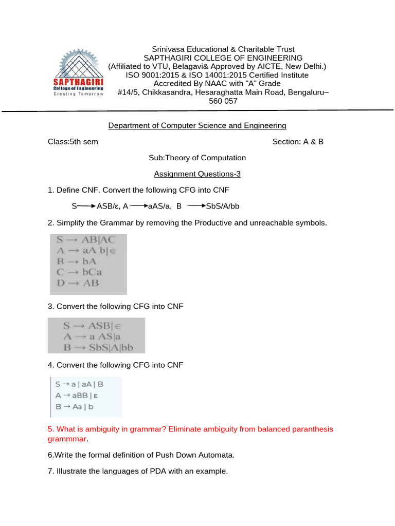TOC Assignment Questions3 | PDF