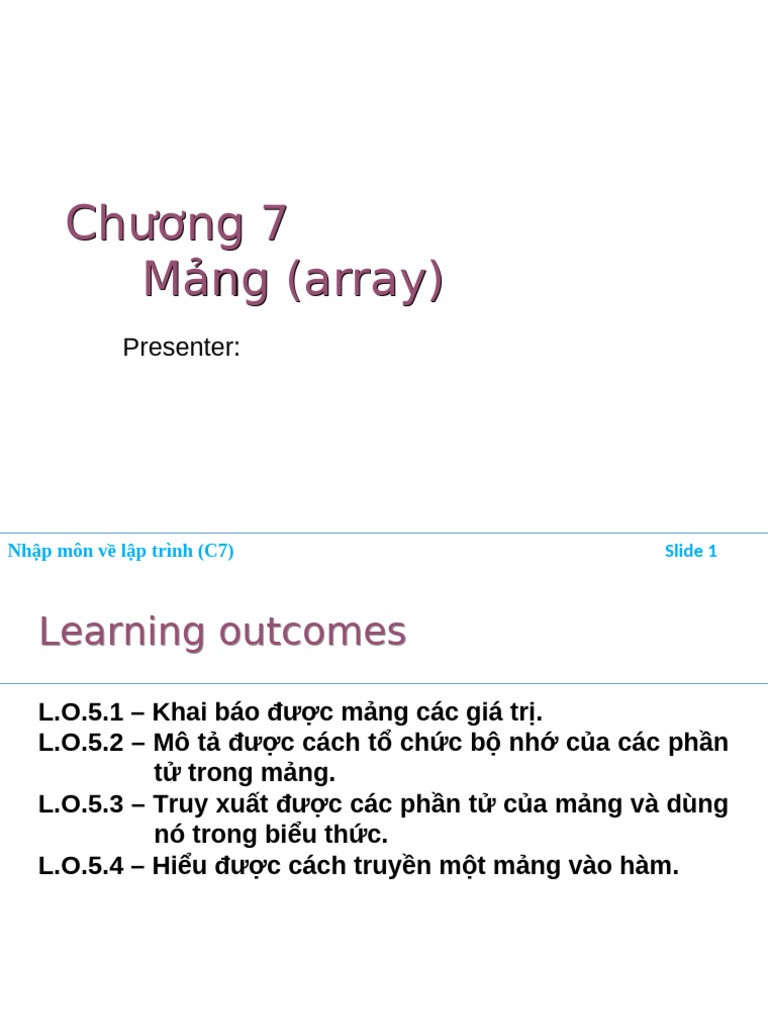 Nhap Mon Lap Trinh - Vuong Ba Thinh - NMVLT - c7 Ma - NG (Array) | PDF