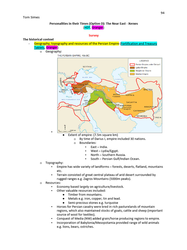TS - Xerxes (Course Notes) (1) | PDF | Achaemenid Empire | Cyrus The Great