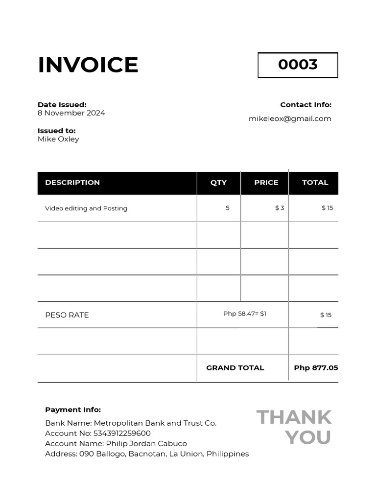 Sales Invoice 003 - Mike Oxley | PDF