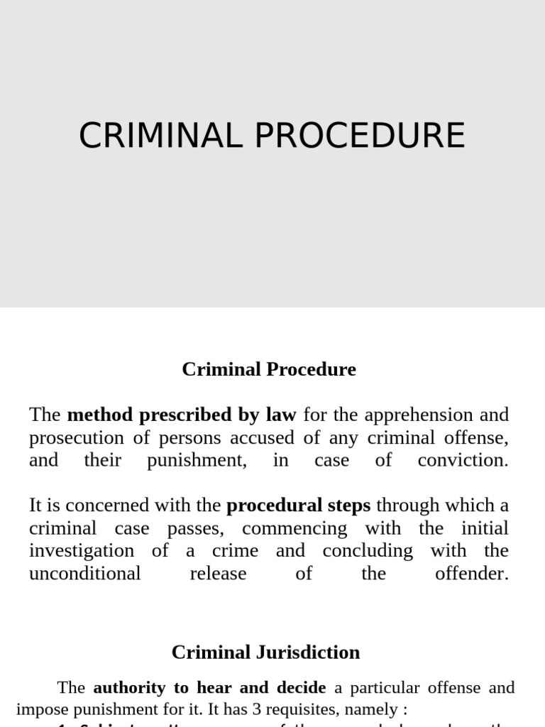 Criminal Procedure | PDF | Crimes | Crime & Violence