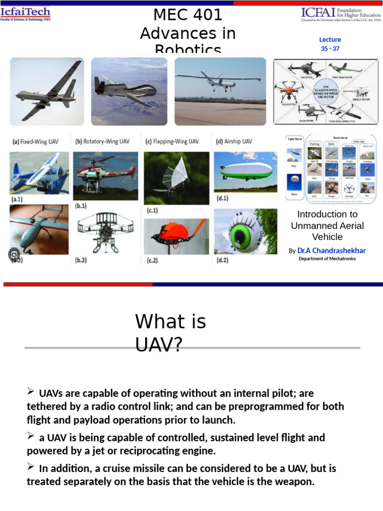 Advances in Robotics Lecture 35 - 37 | PDF | Unmanned Aerial Vehicle ...