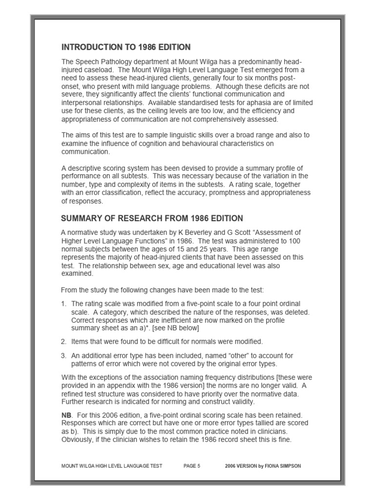 Mount Wilga Stimulus Book | PDF | Cognitive Science