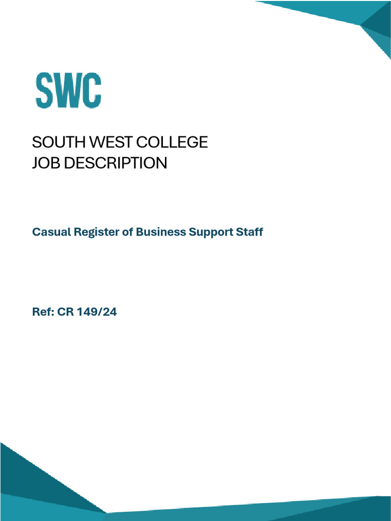 Job Description - Casual Register Business Support | PDF | Employment ...