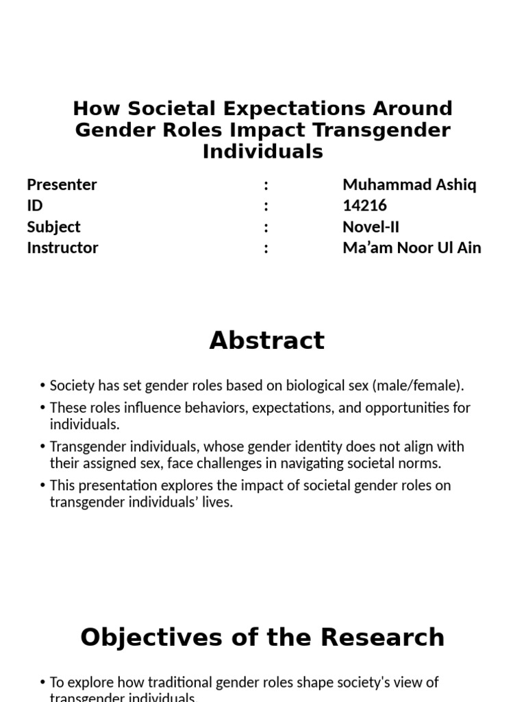How Societal Expectations Around Gender Roles Impact Transgender ...