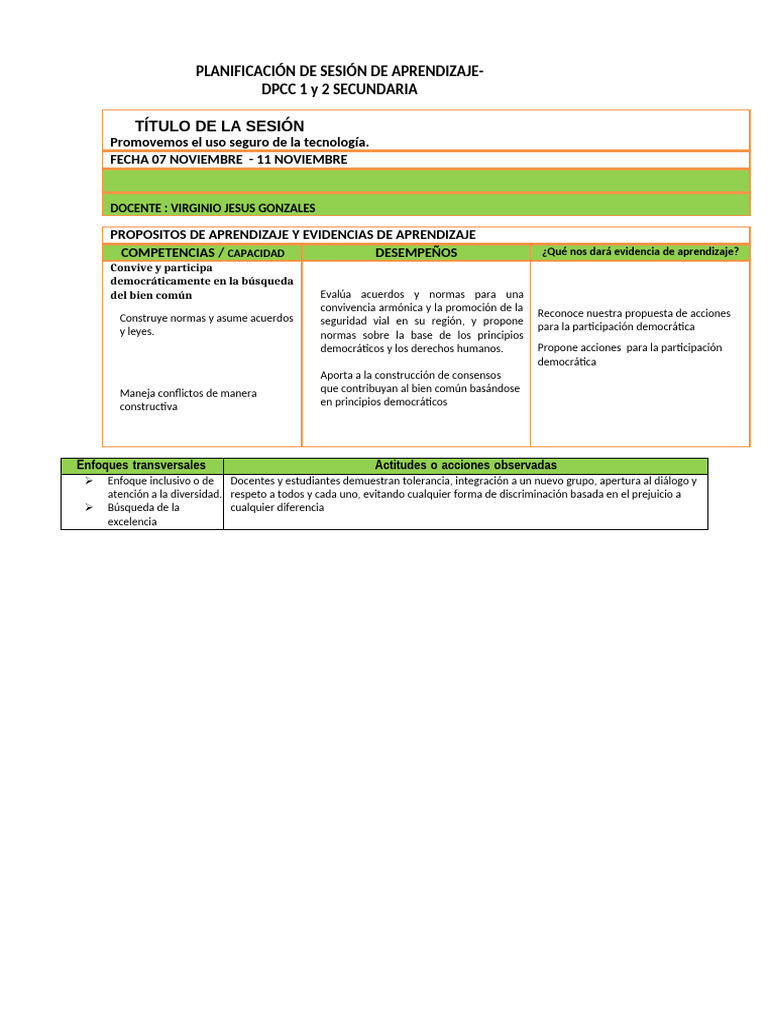 Sesion-De-Dpcc-1 y 2 07 Nov Al 11 Nov | PDF | Acoso cibernético | Aprendizaje