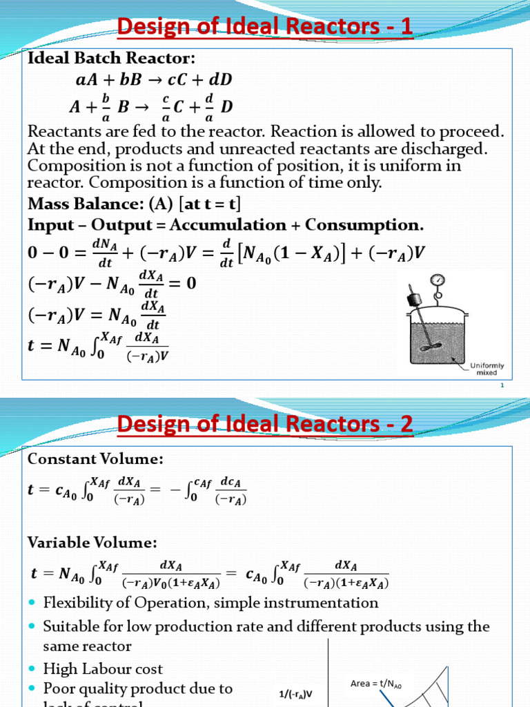 3 Design of Ideal Reactors With Single Reaction | PDF | Chemical ...