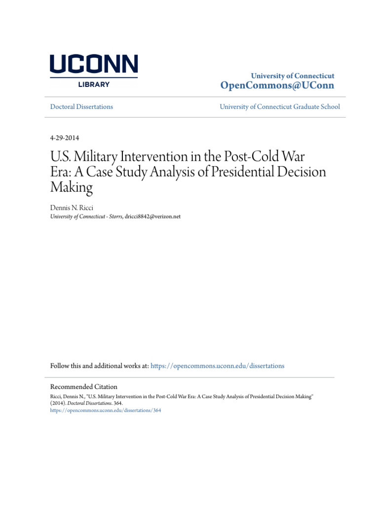 1_U.S. Military Intervention in the Post-Cold War Era_ a Case Study ...