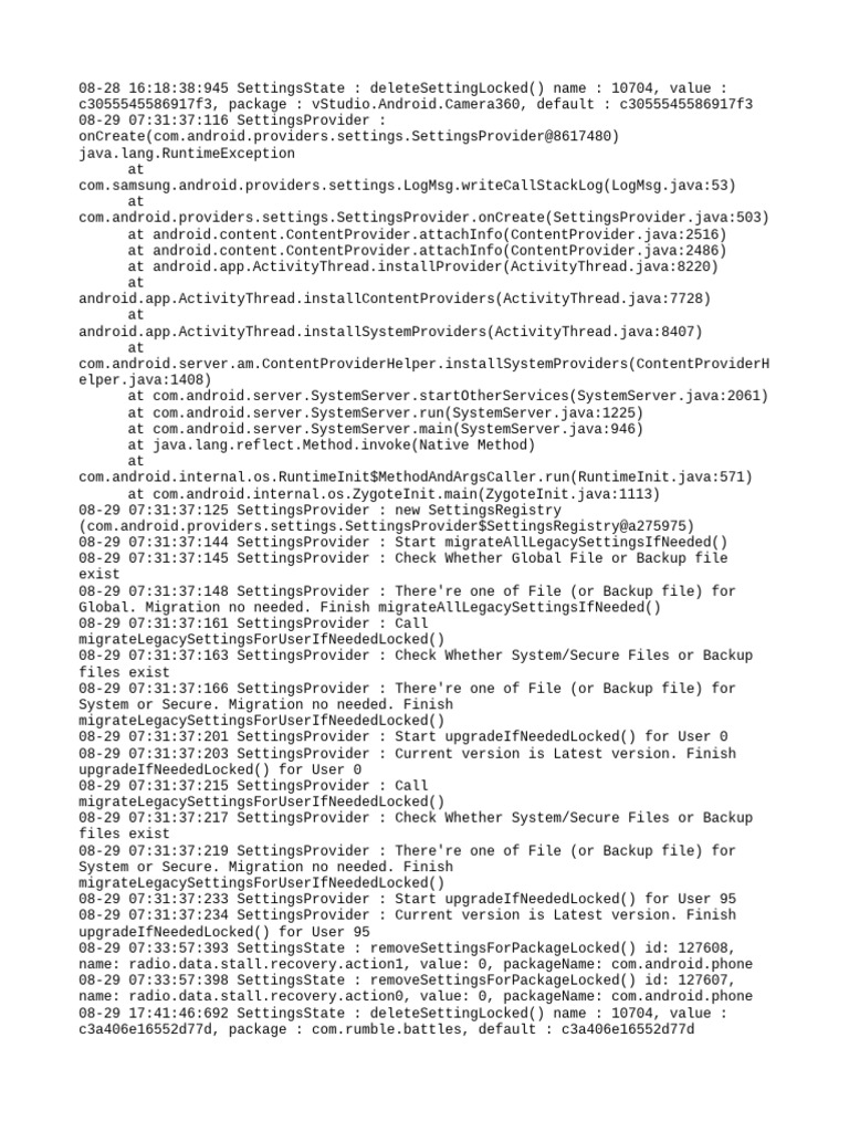 settingsprovider | PDF | Java (Programming Language) | Backup