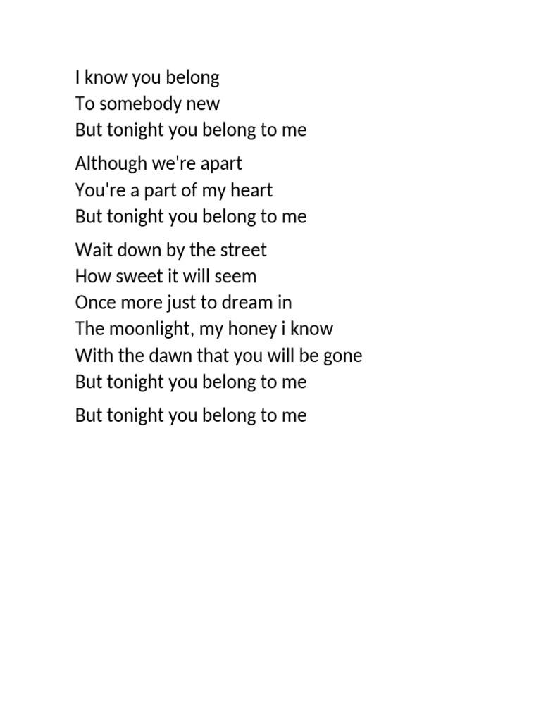 I Know You Belong | PDF