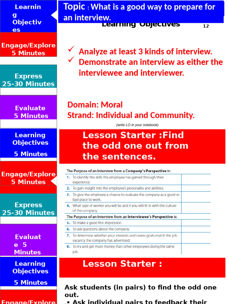 Interview Preparation Lesson Plan | PDF | Evaluation | Interview