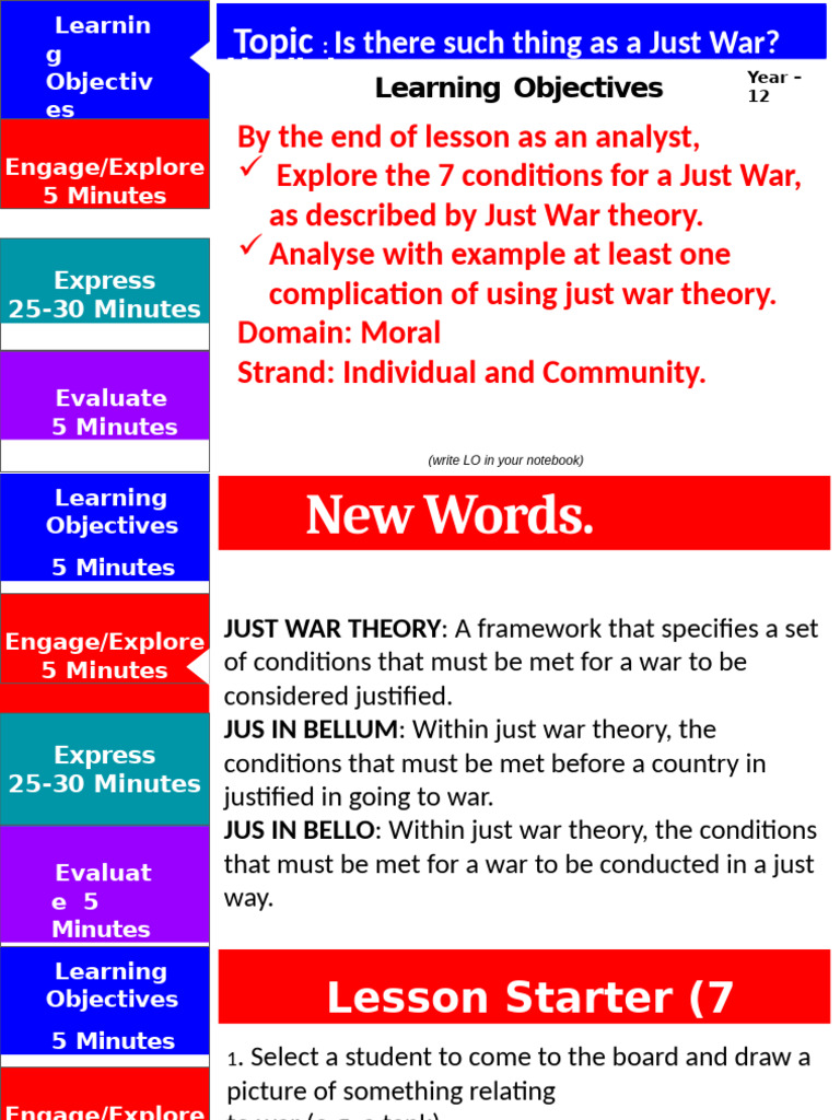 Conditions for a Just War Explained | PDF | Just War Theory | Evaluation