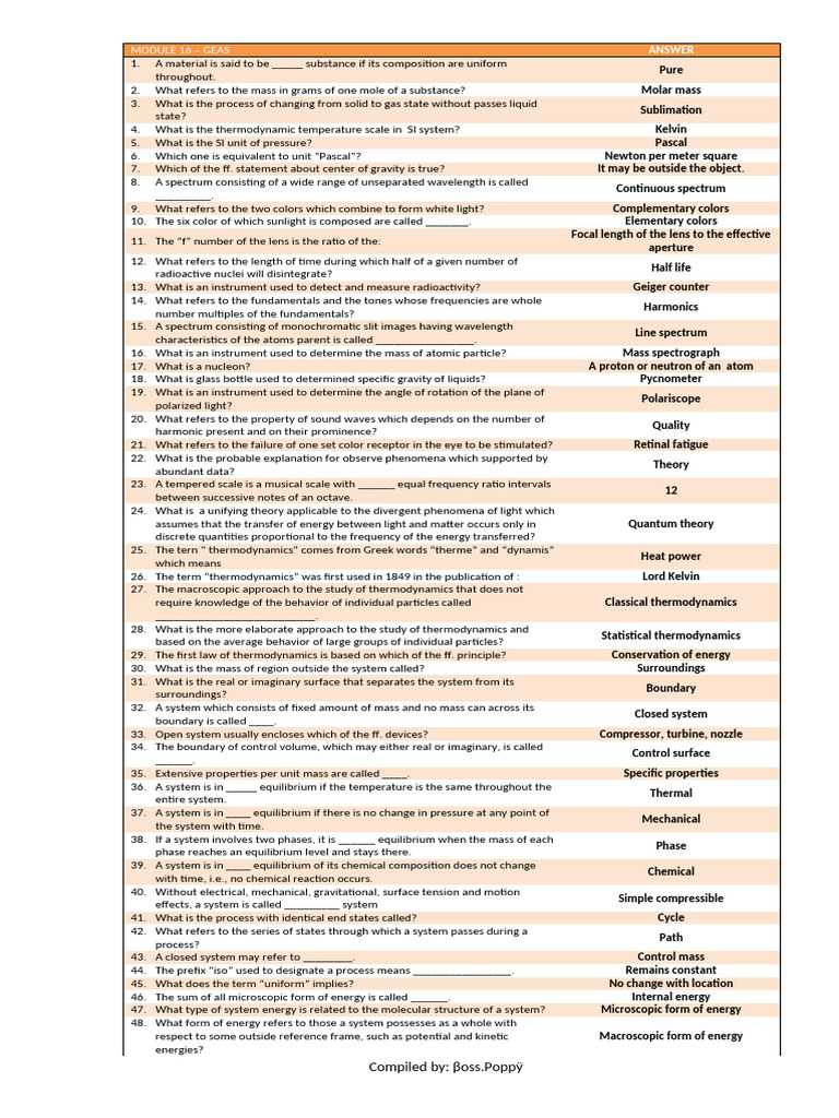 Esas Terms 20 21 | PDF | Heat | Heat Capacity