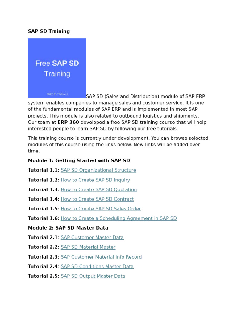 ERProof SAP SD Training | PDF | Invoice | Retail