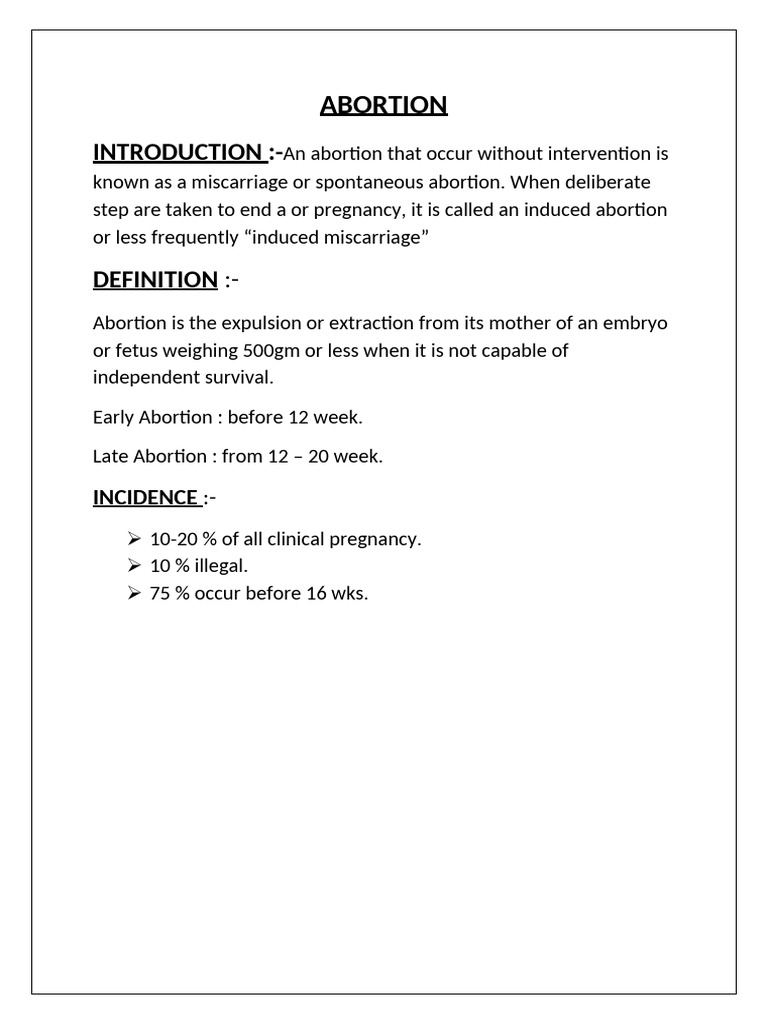 Abortion) | PDF | Miscarriage | Pregnancy