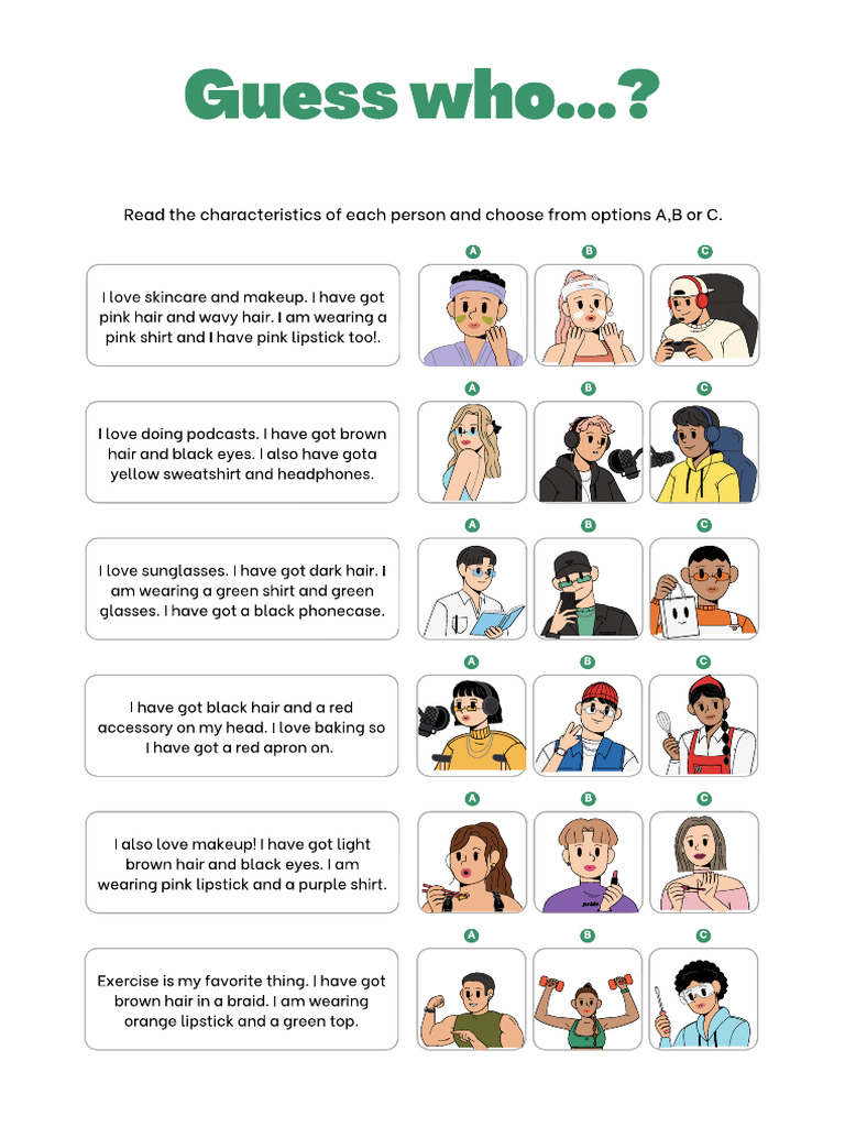 Guess Who Reading Description | PDF