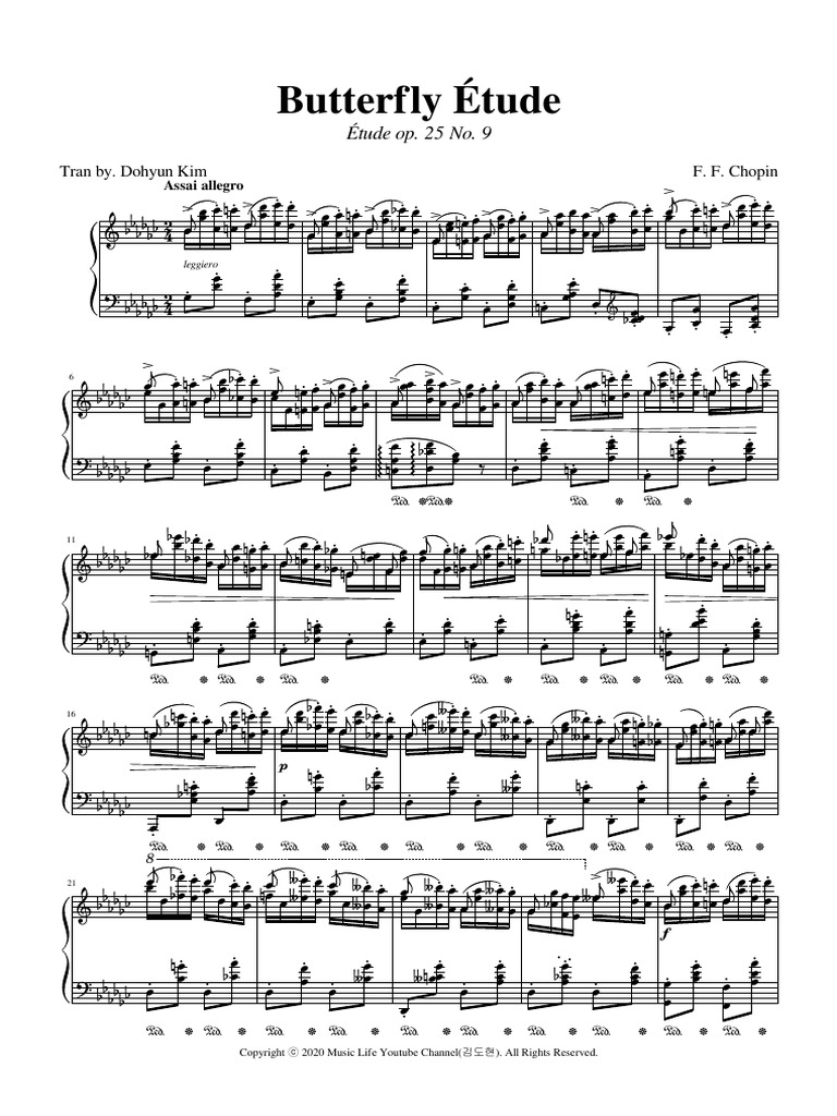 Chopin Etude Op.25 No.9 - Butterfly | PDF | Musical Compositions | Classical Music