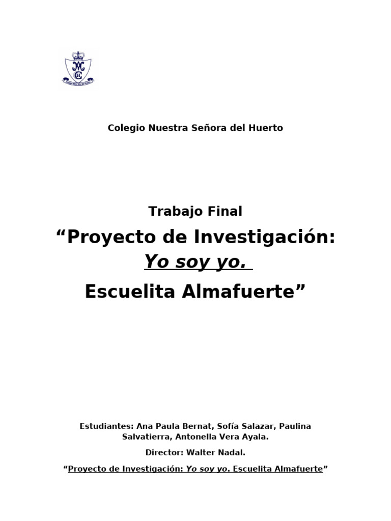 Proyecto "Yo soy yo": Derechos de la Infancia | PDF | Discriminación | Inclusión (Educación)
