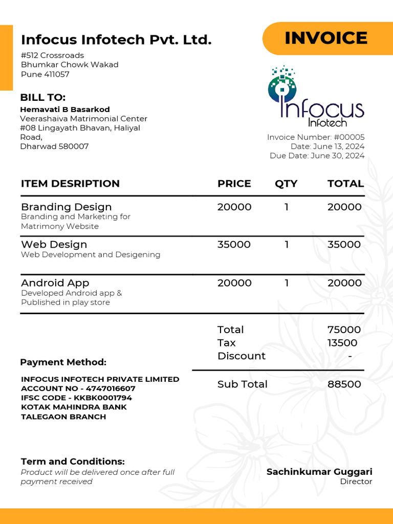 White Yellow Invoice | PDF