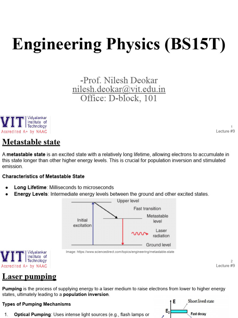 Lecture 9 | PDF | Laser | Laser Diode