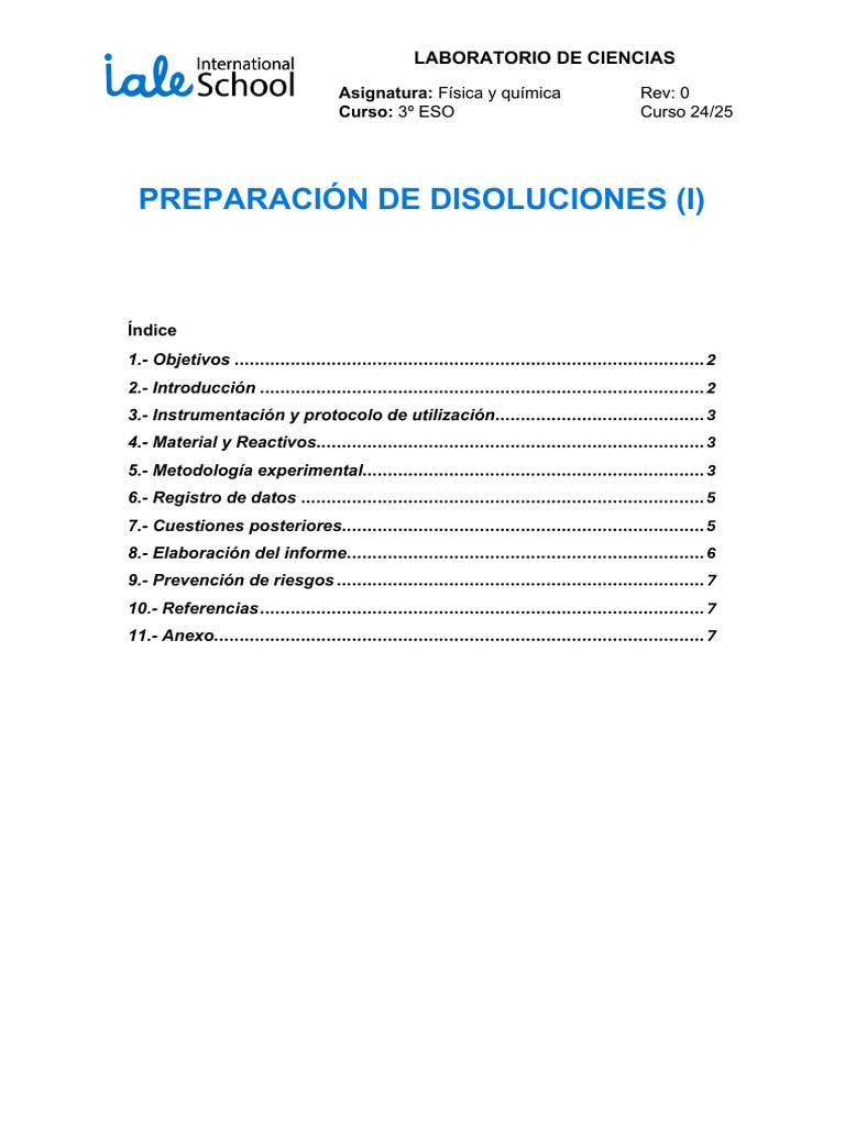 Preparación de Disoluciones (I) | PDF | Concentración | Laboratorios