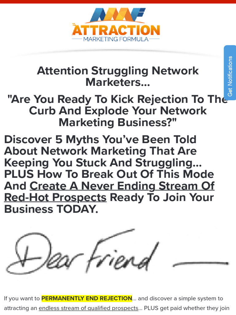 Attraction Marketing Formula Letter AttractionMarketing | PDF