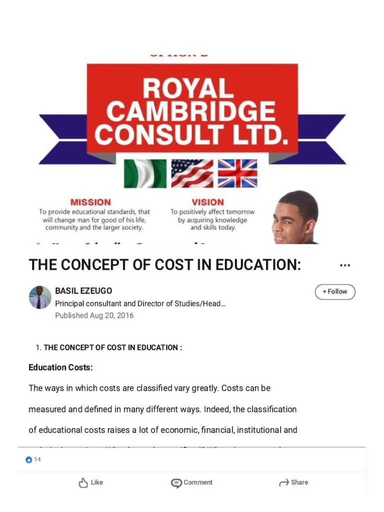 The Concept of Cost in Education | PDF | Cost | Opportunity Cost