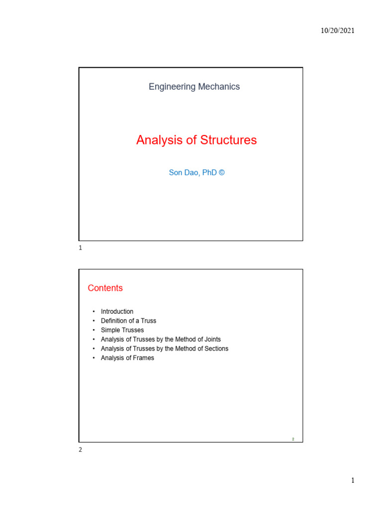 Analysis_Structure | PDF | Truss | Force