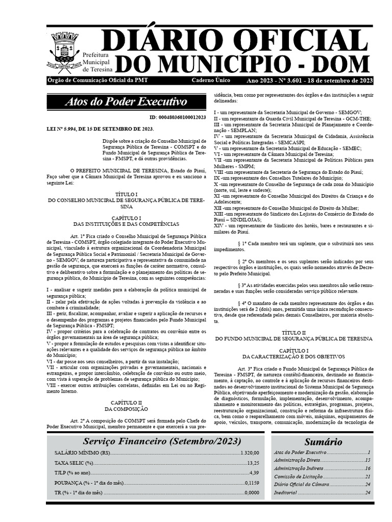 Lei Do CMSPT e FMSPT | PDF | Sindicato | Iluminação pública