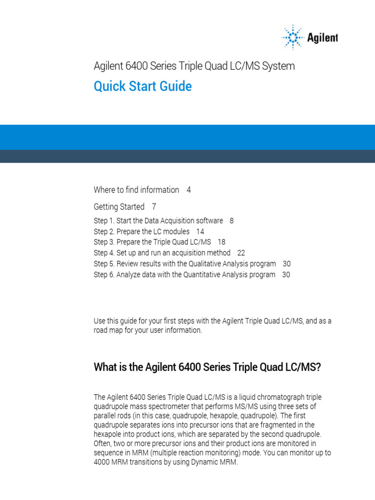 Quick Start | PDF | Mass Spectrometry | Scientific Techniques