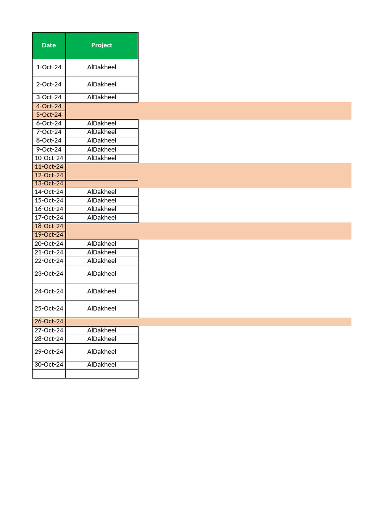 Pavan AlDhakeel Time Sheet (Oct 2024) | PDF | Retailing | Marketing