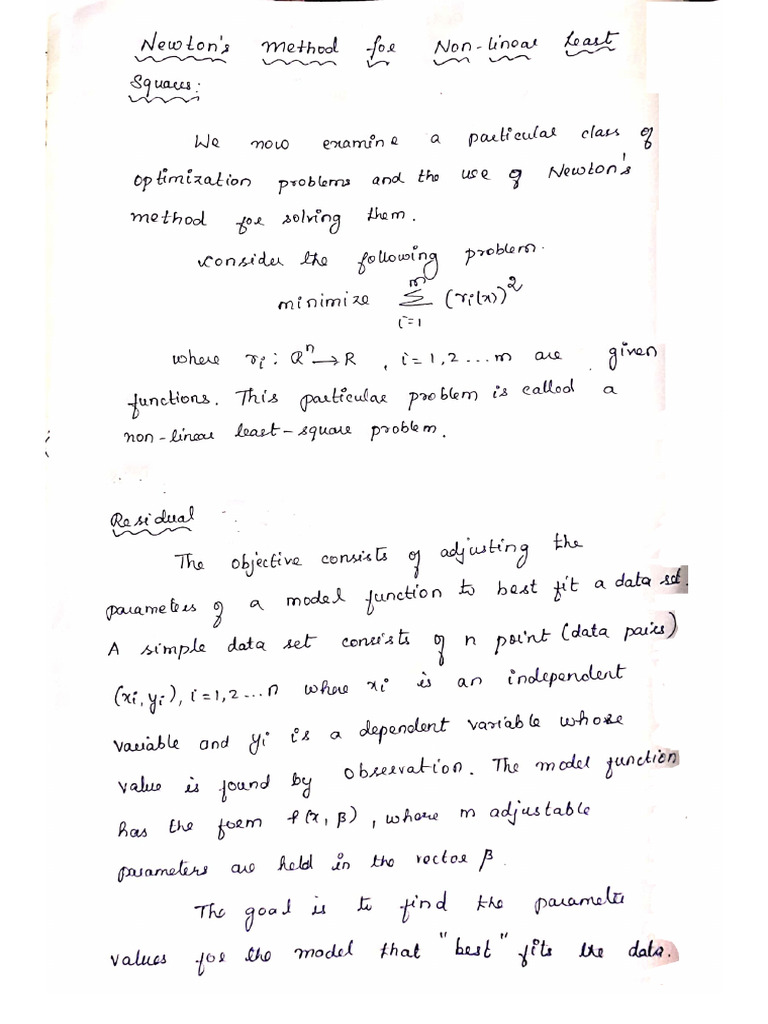 Non Linear Least Square | PDF