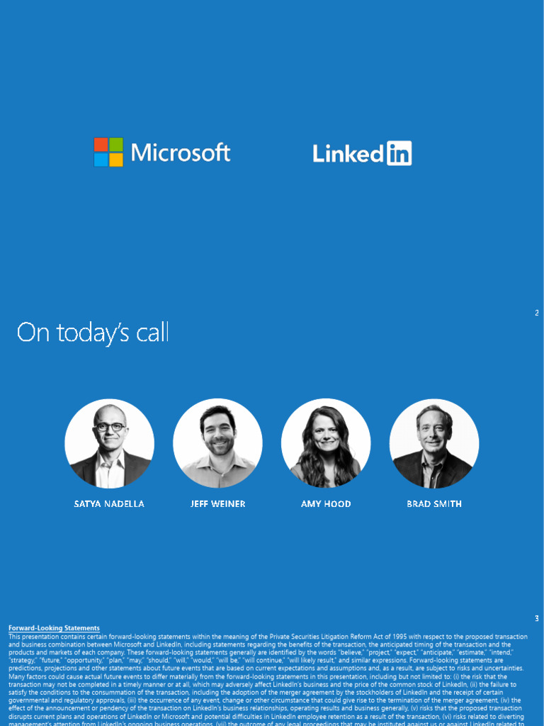Week2 - Diversification - Microsoft LinkedIn Investor Presentation ...