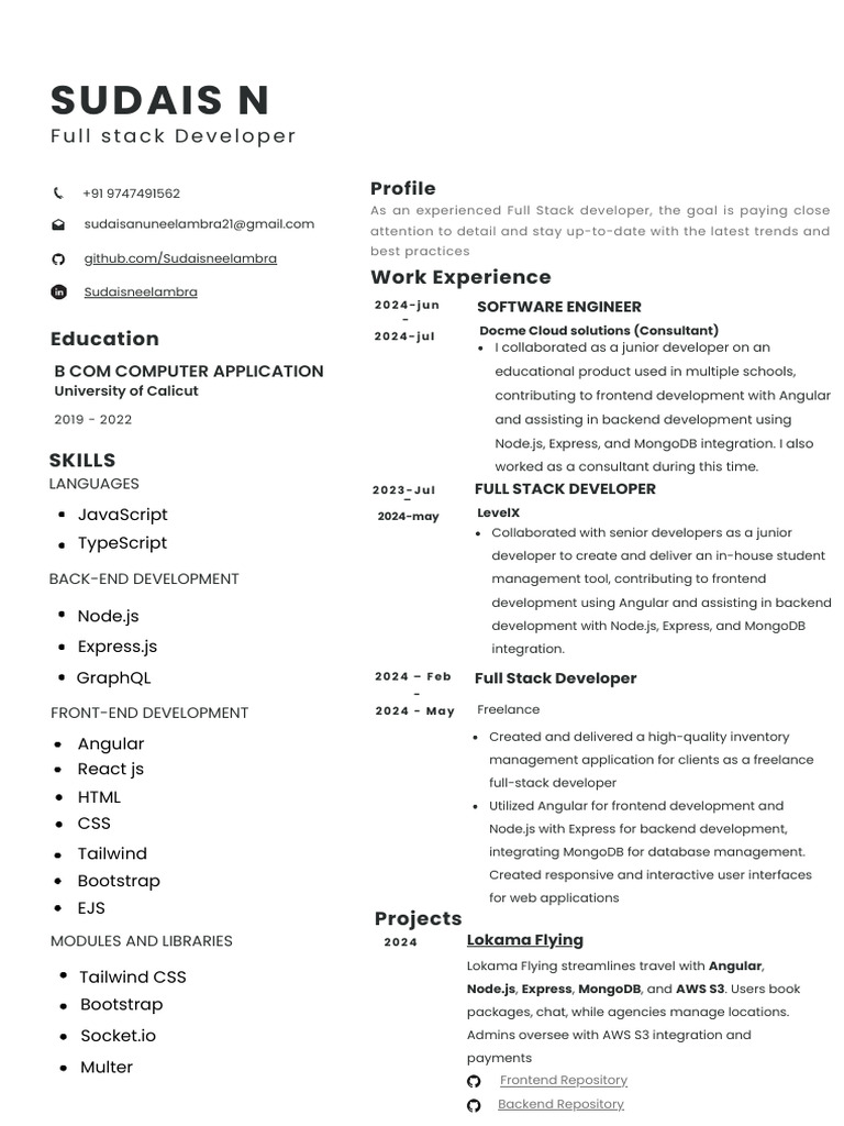 Sudais - Full Stack | PDF | Computing | Software